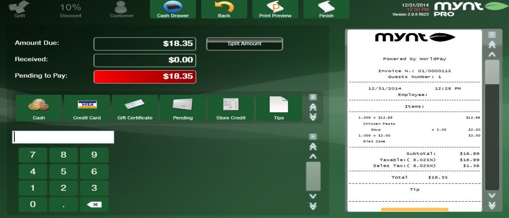 Splitting Checks - Mynt